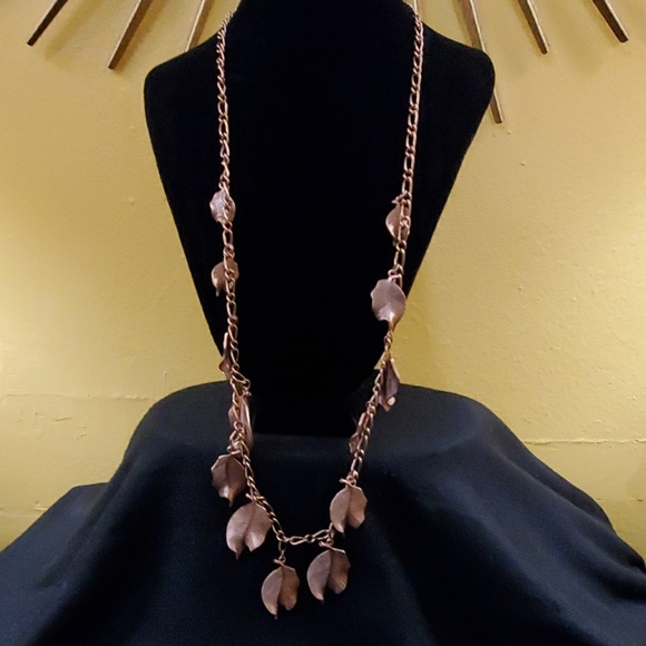 LOFT | Jewelry | New Loft Rose Gold Dangle Leaf Necklace 55 | Poshmark